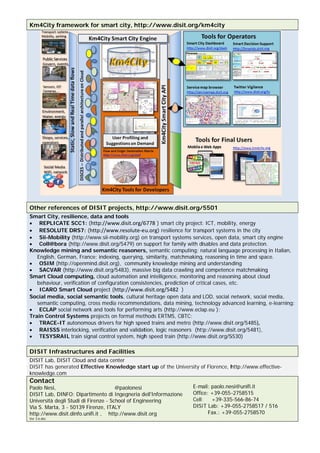 DISIT lab and research group, 2015-2016 overview for the next calls | PDF