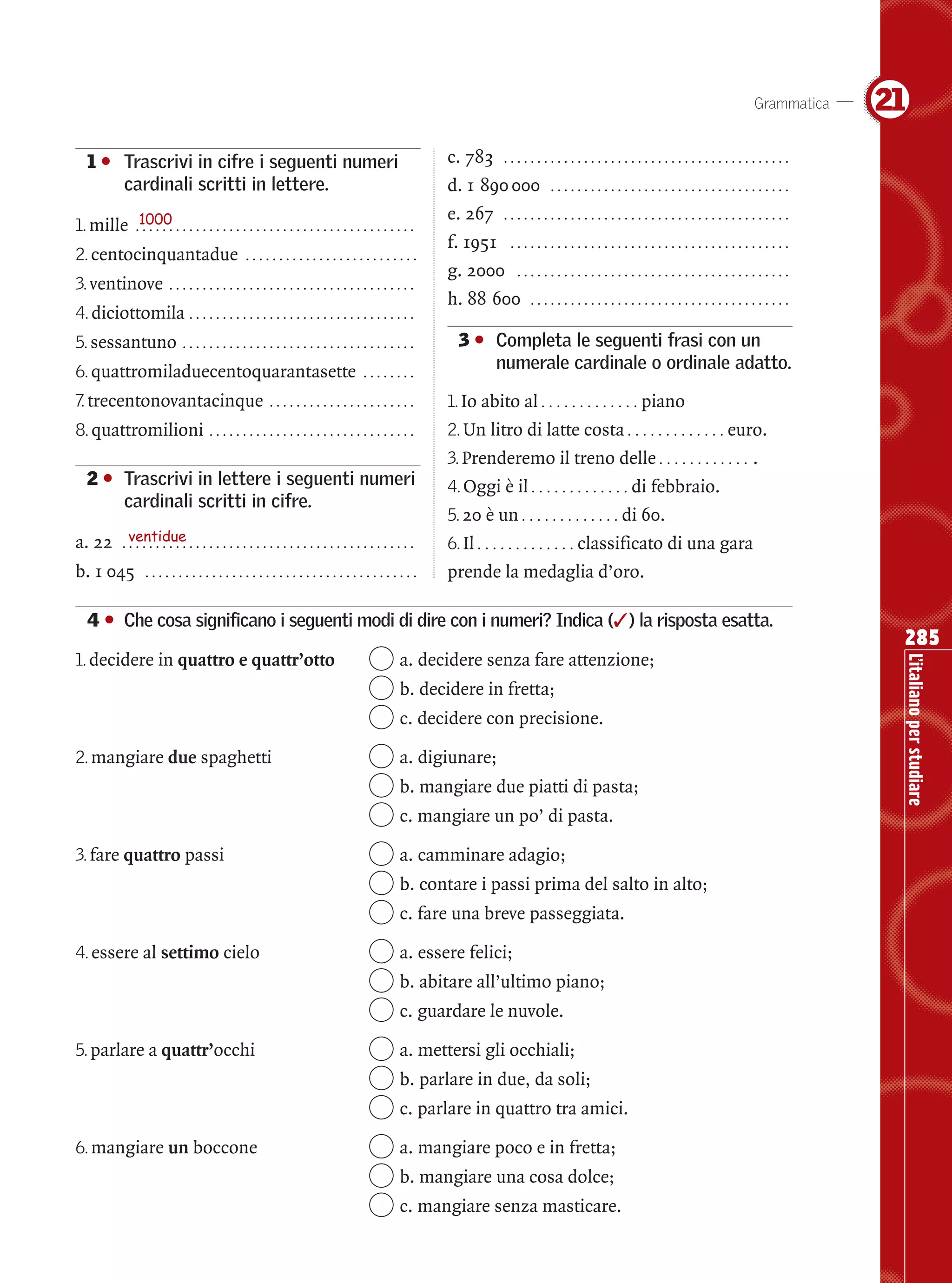 Scheda21 i numerali | PDF