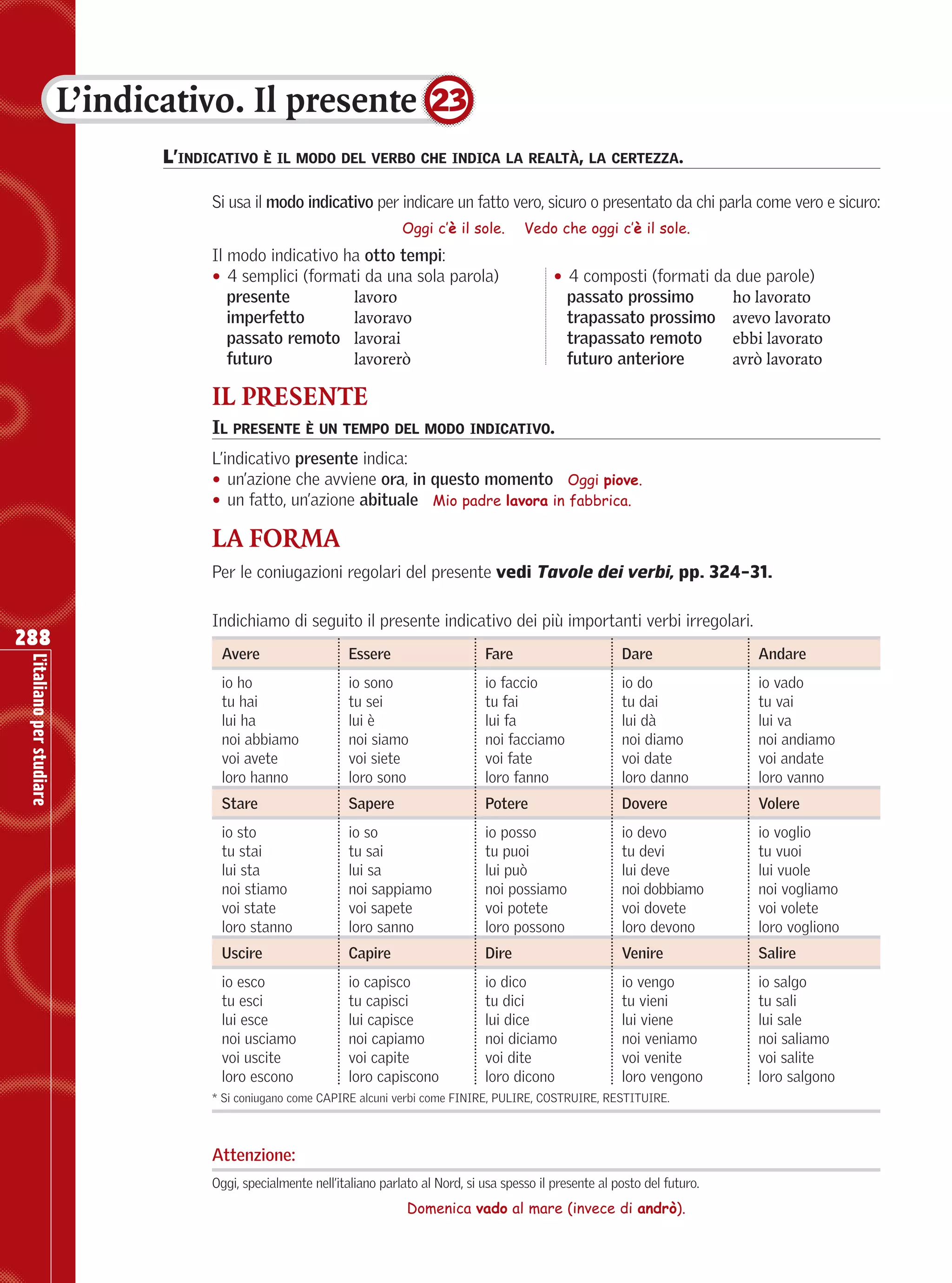 Scheda23 l'indicativo presente | PDF
