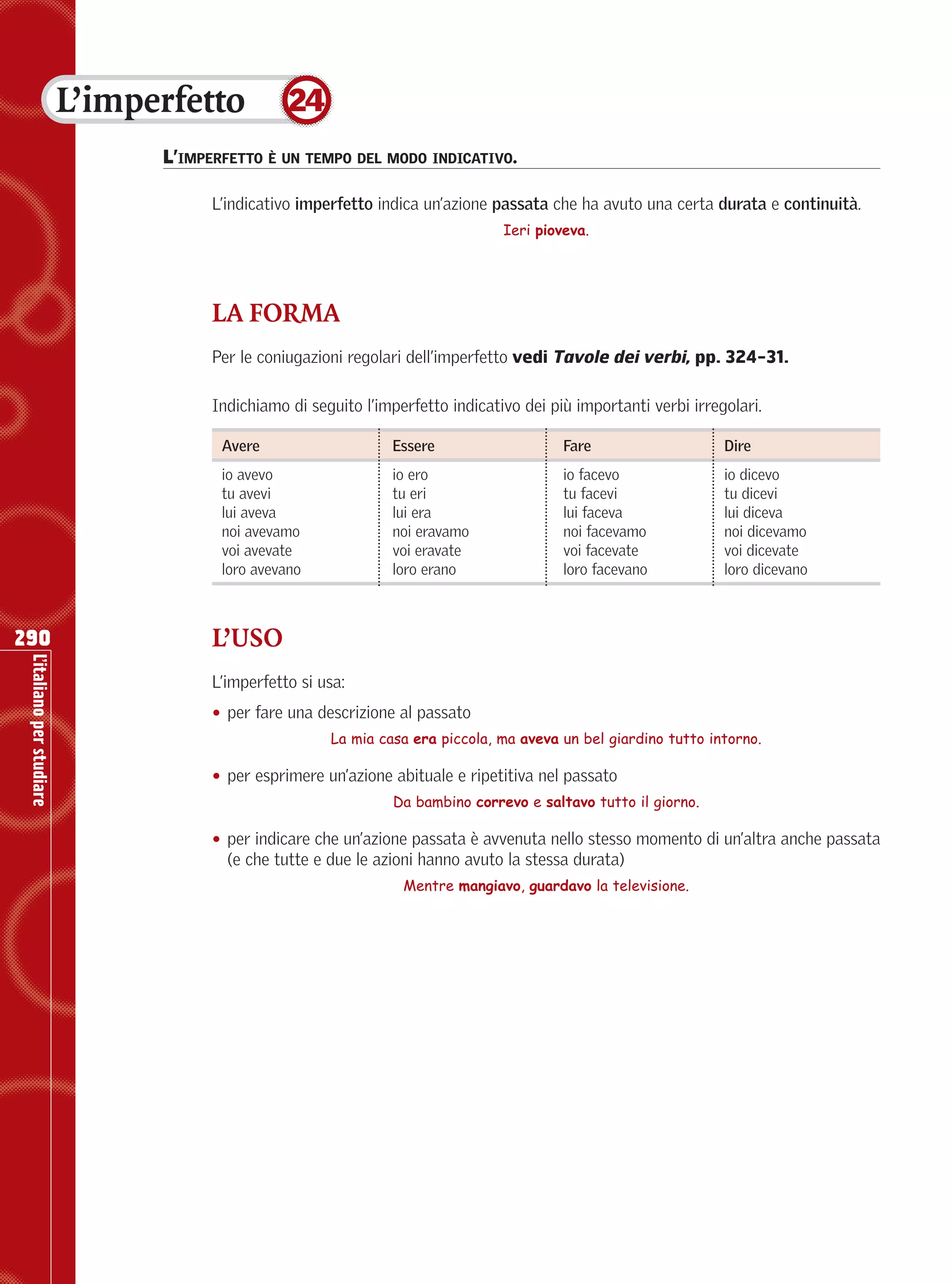 Scheda24 l'imperfetto | PDF