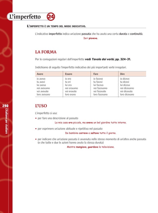 Scheda24 l'imperfetto | PDF