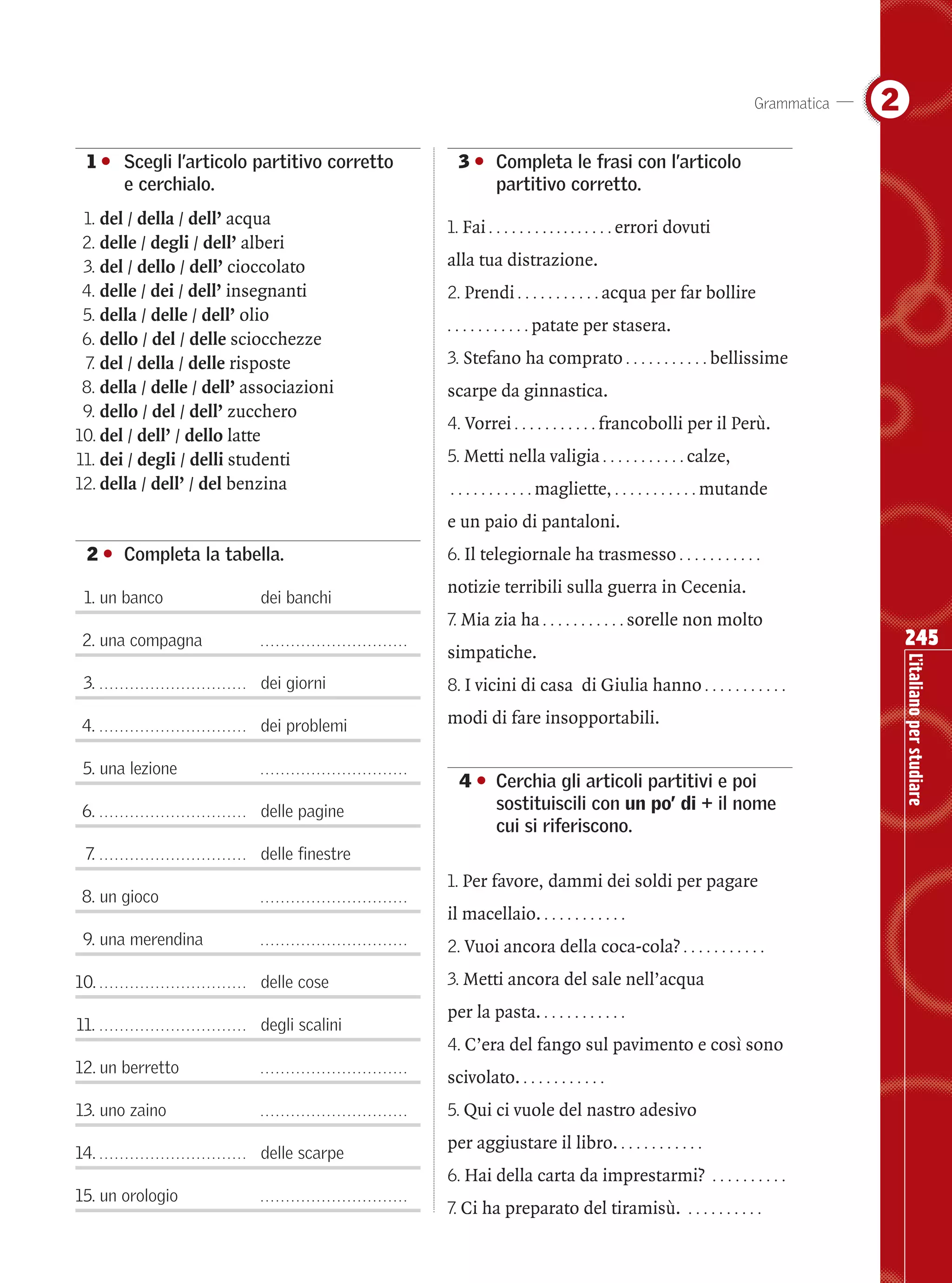 Scheda2 gli articolipartitivi | PDF