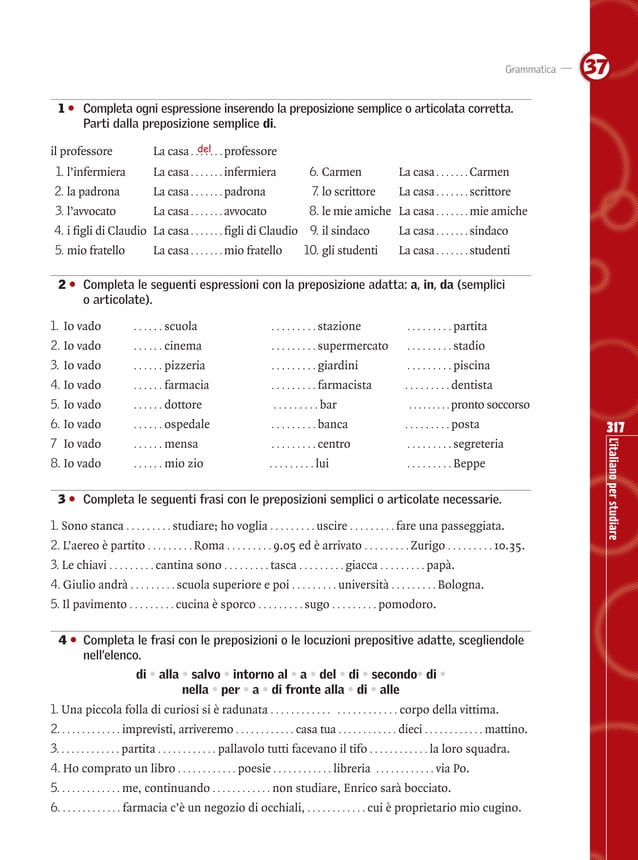 Scheda37 preposizioni | PDF