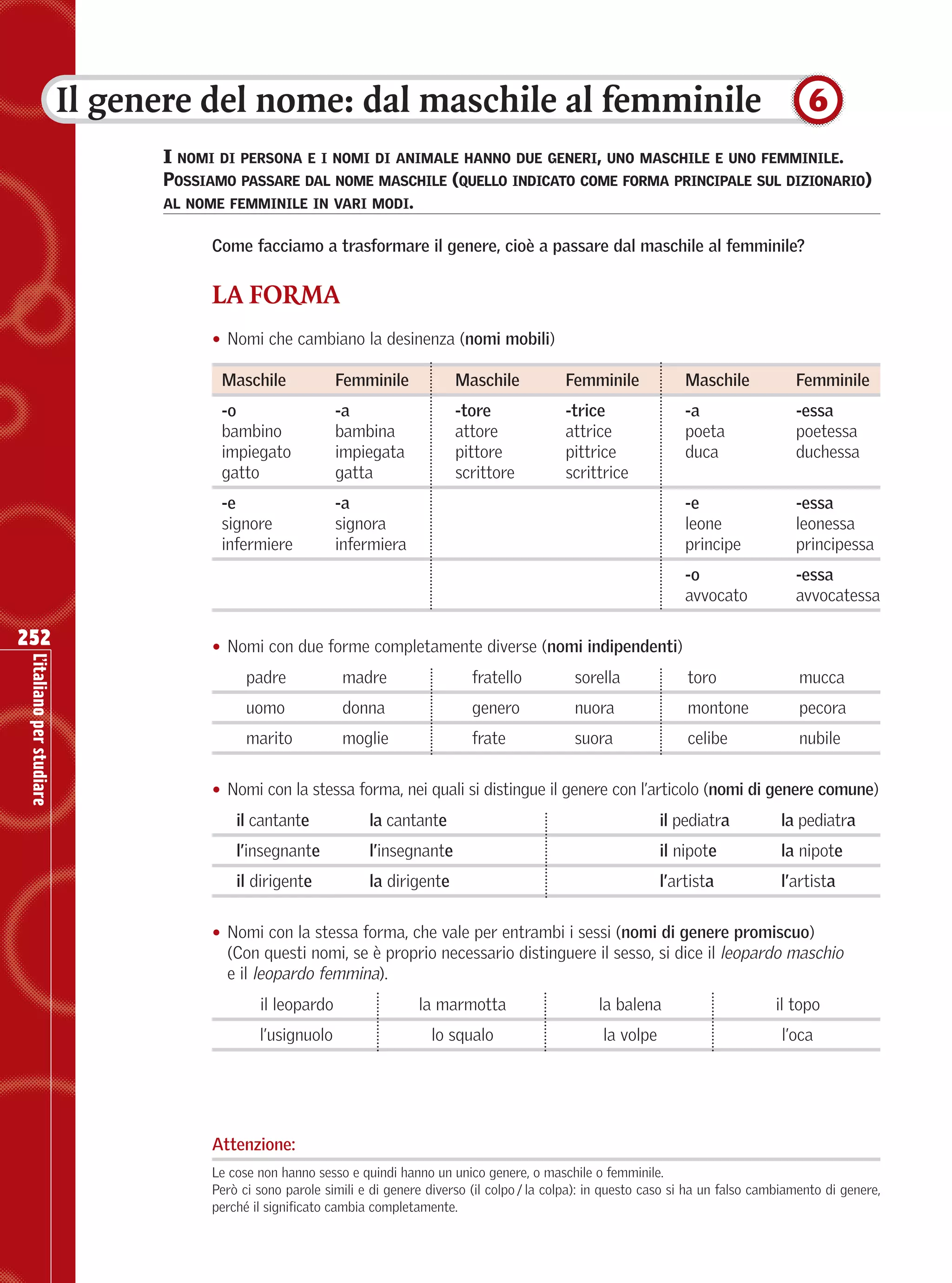 Scheda6 il generedelnome_maschilefemminile | PDF