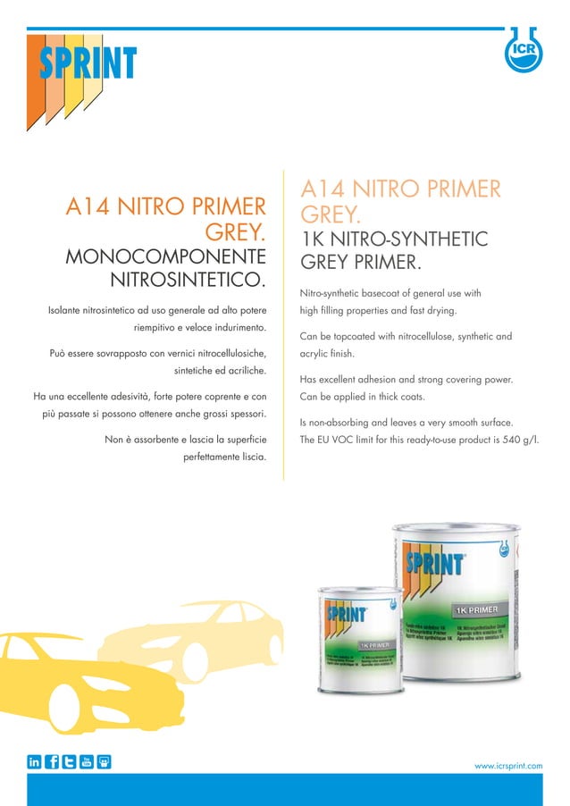 ICR SPRINT A14 NITRO PRIMER GREY - Monocomponente nitrosintetico / One ...