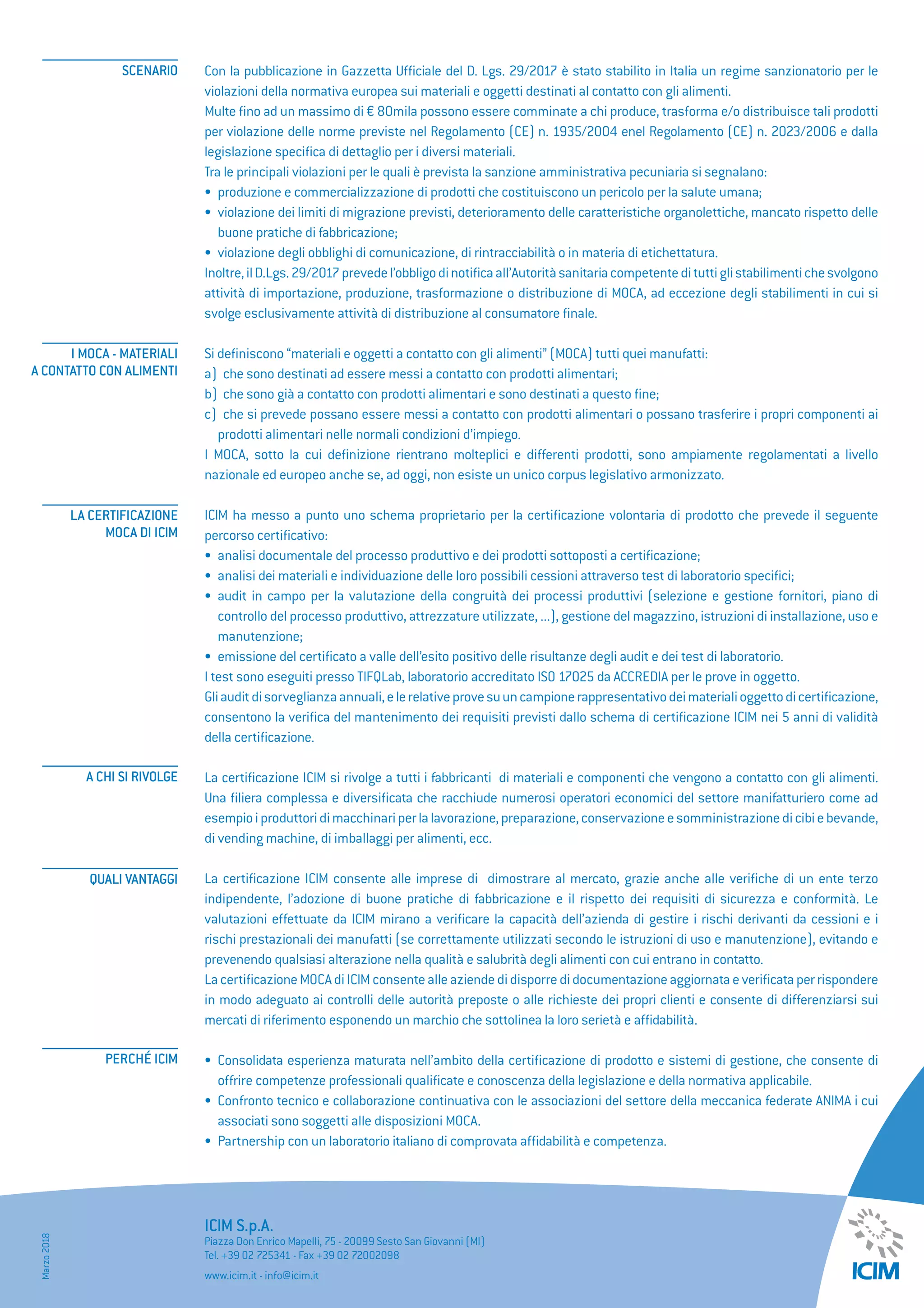 Scheda certificazione moca | PDF