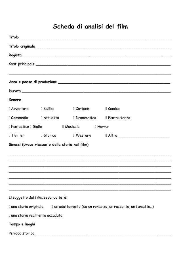 Scheda di analisi del film la musica del cuore