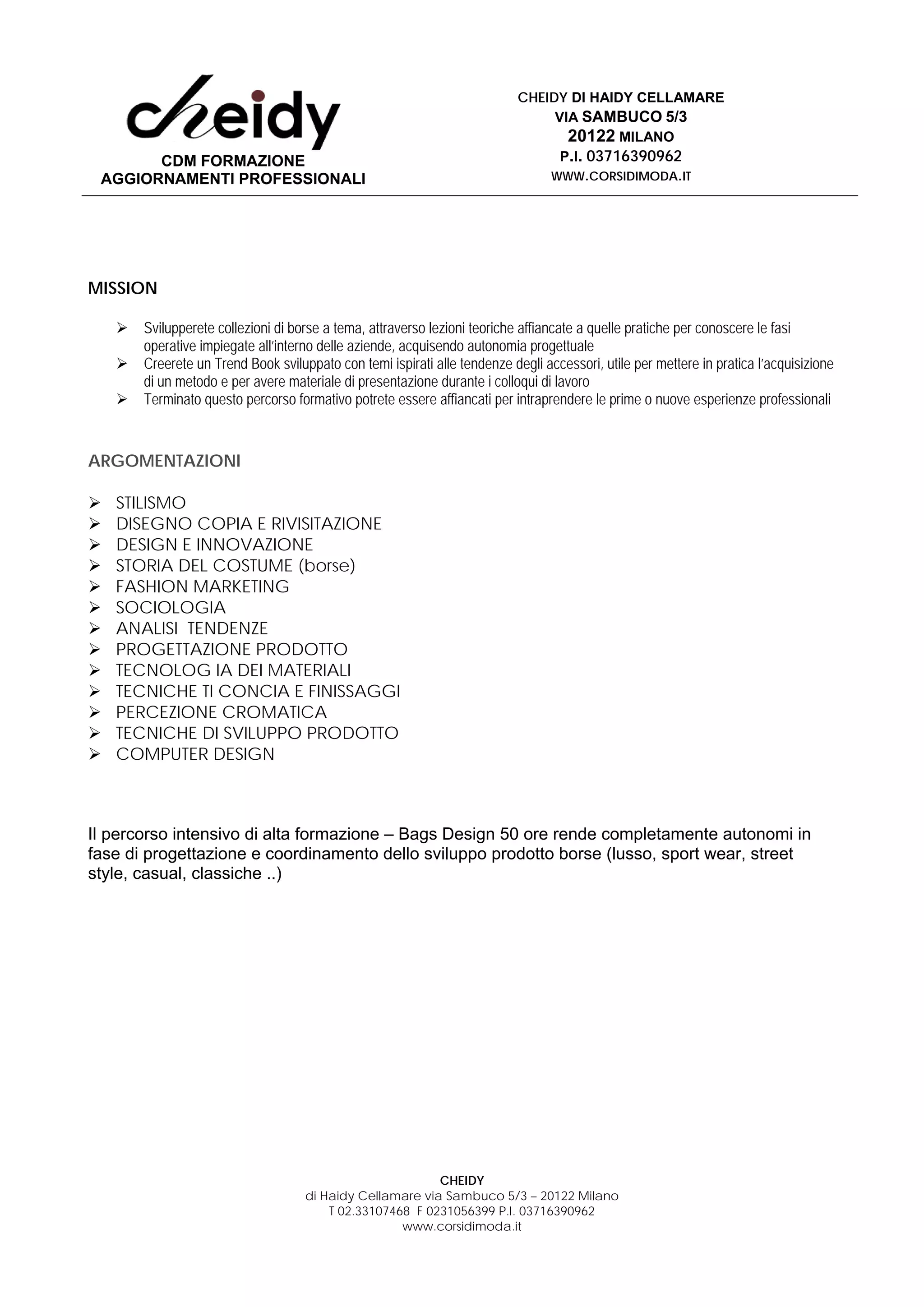 CORSO DI BAGS DESIGN | PDF