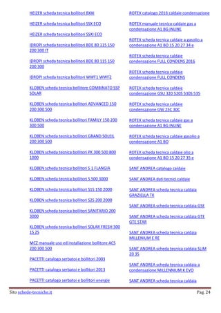 Schede tecniche caldaie per certificazione energetica | PDF