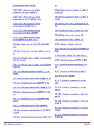 Schede tecniche caldaie per certificazione energetica | PDF