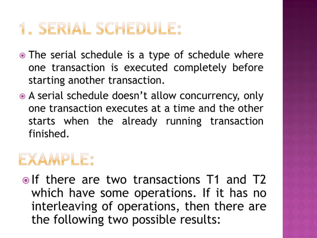 Schedule in DBMS | PDF | Databases | Computer Software and Applications