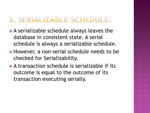 Schedule in DBMS | PDF | Databases | Computer Software and Applications