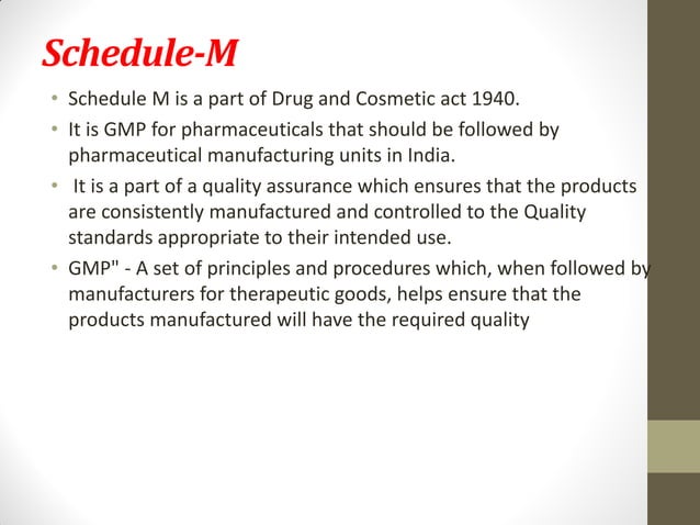 Schedule m | PDF | Pharmaceutical Industry | Industries