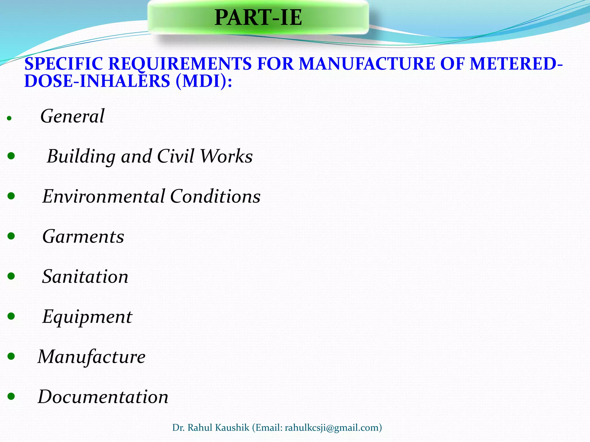 Schedule M, Drug and Cosmetic Act 1940 | PPTX