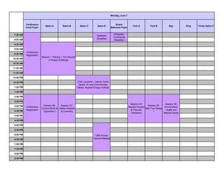 Schedule table | PDF | Business Expos & Conferences | Events