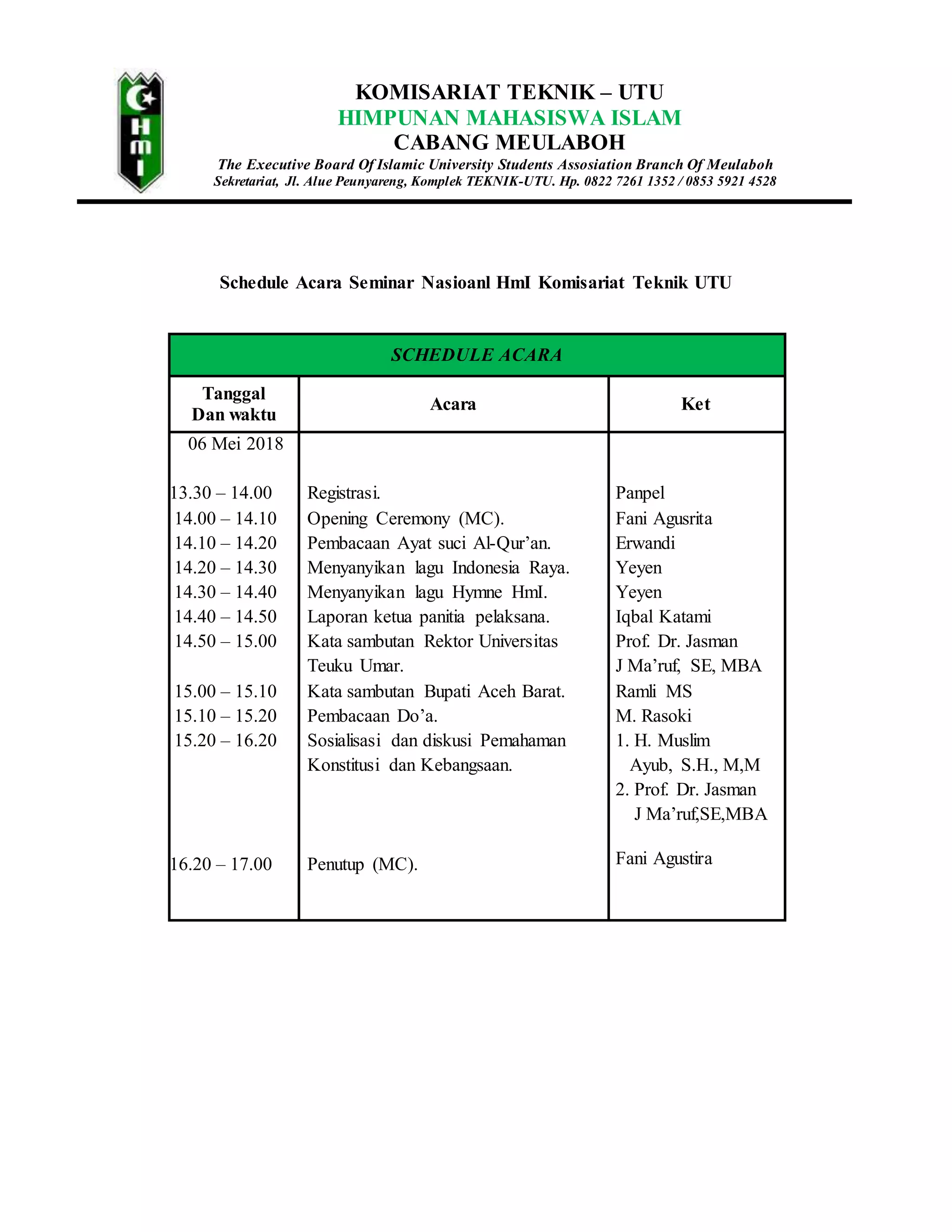 SCHEDULE ACARA.docx