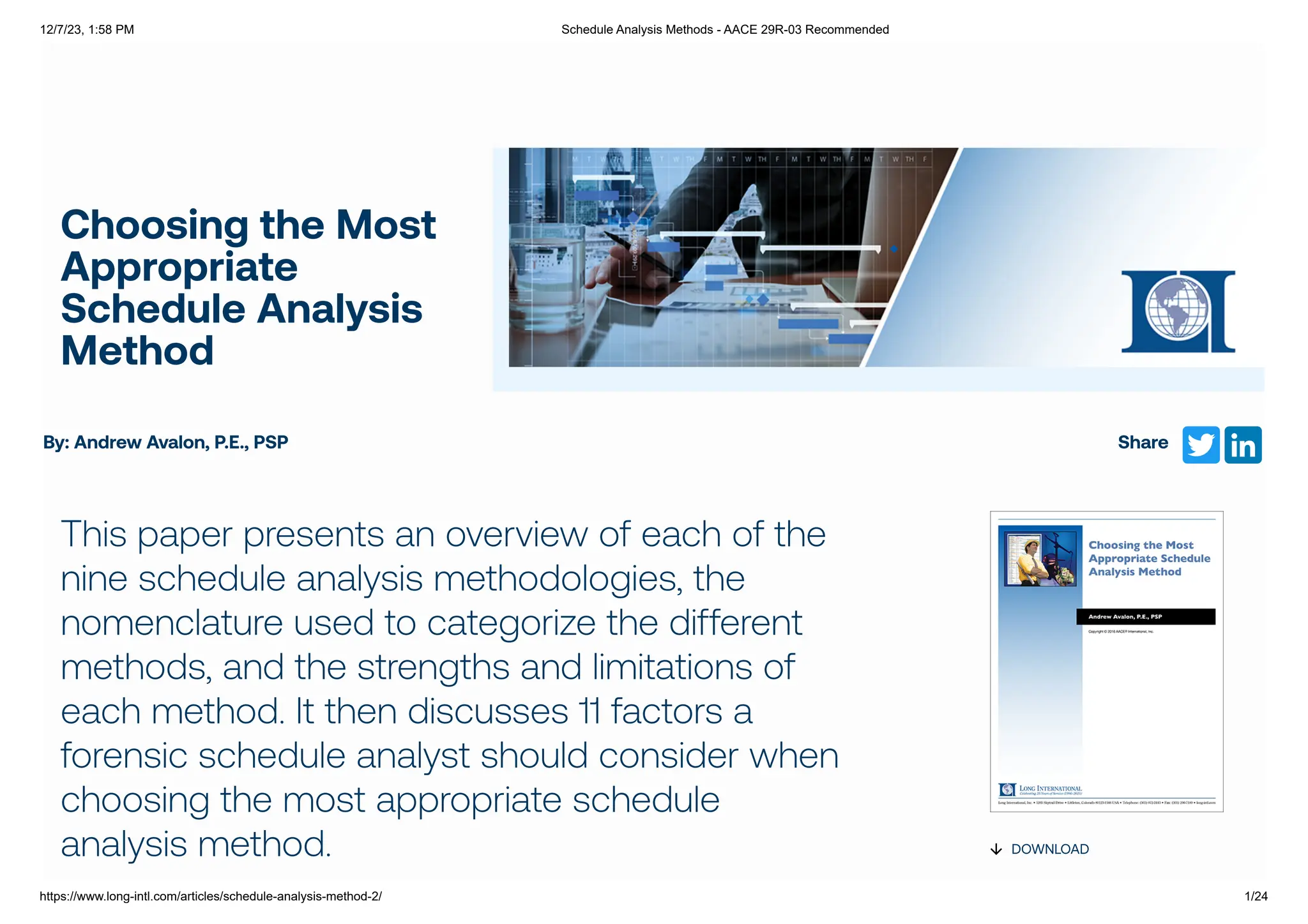 Schedule Analysis Methods - AACE 29R-03 Recommended.pdf