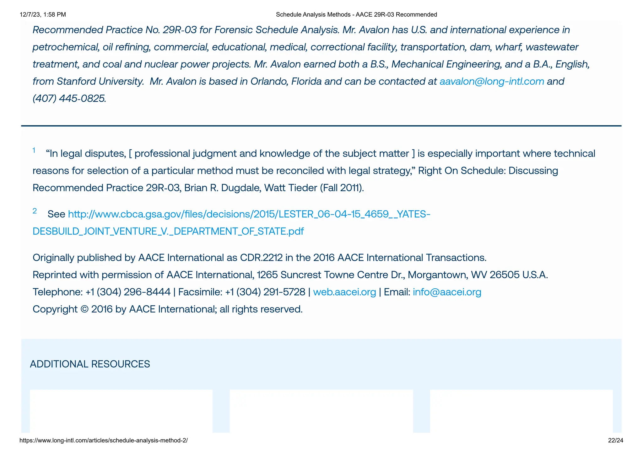 Schedule Analysis Methods - AACE 29R-03 Recommended.pdf