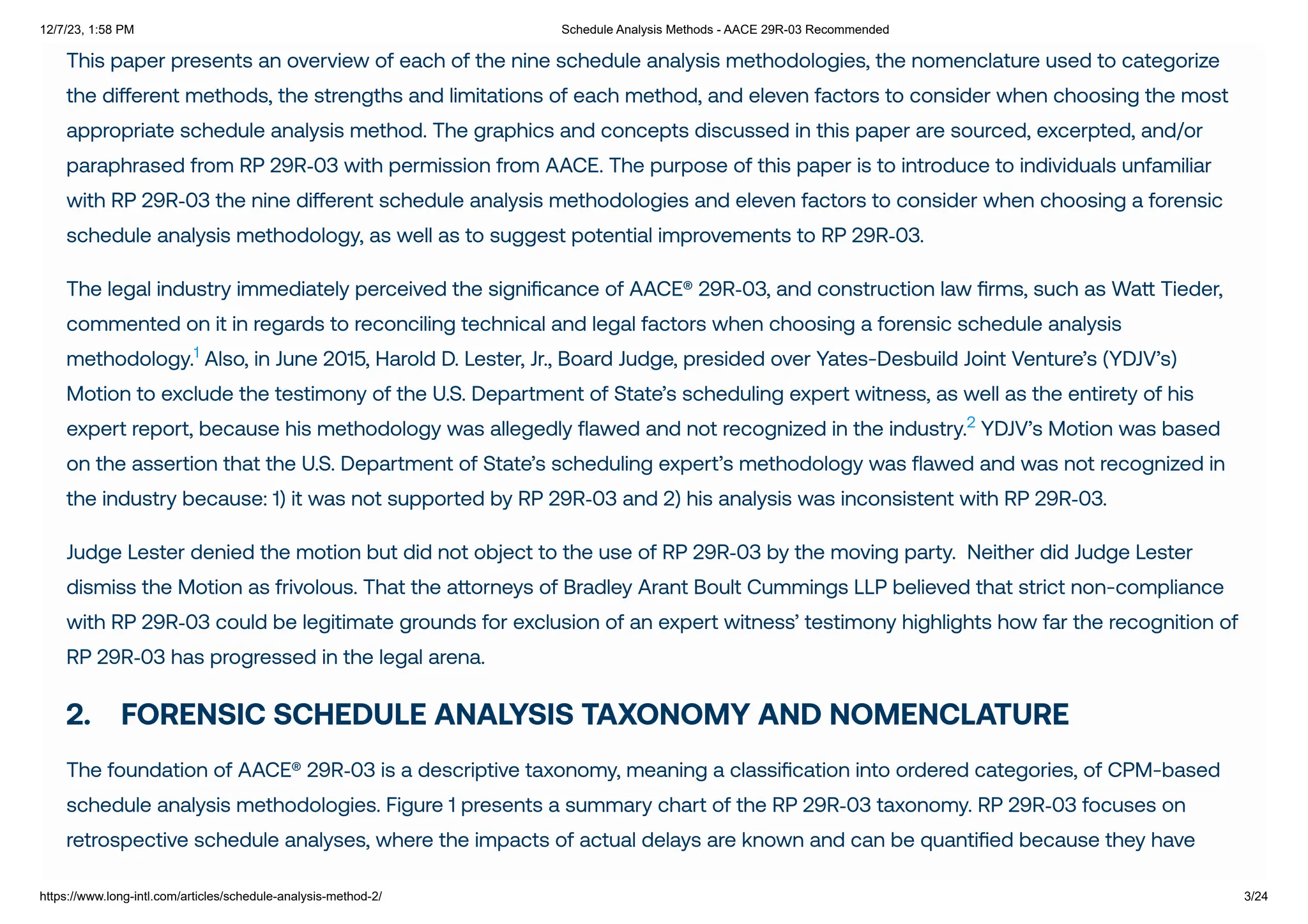 Schedule Analysis Methods - AACE 29R-03 Recommended.pdf