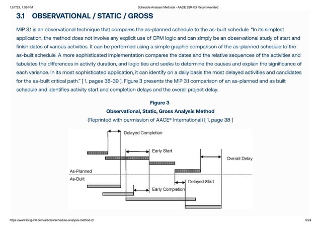 Schedule Analysis Methods - AACE 29R-03 Recommended.pdf | Law