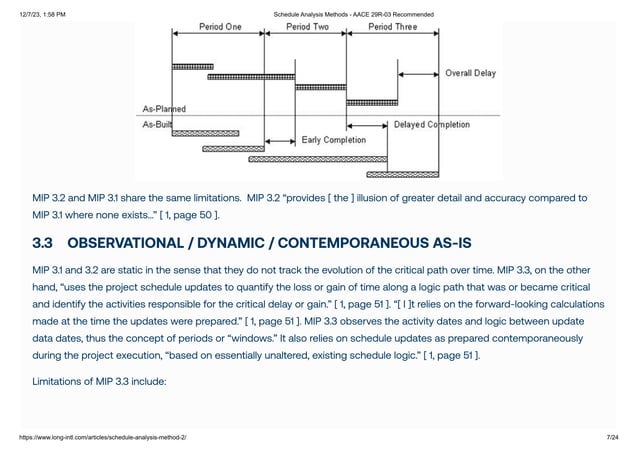 Schedule Analysis Methods - AACE 29R-03 Recommended.pdf | Law