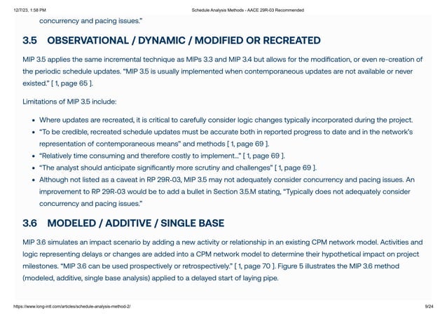 Schedule Analysis Methods - AACE 29R-03 Recommended.pdf | Law