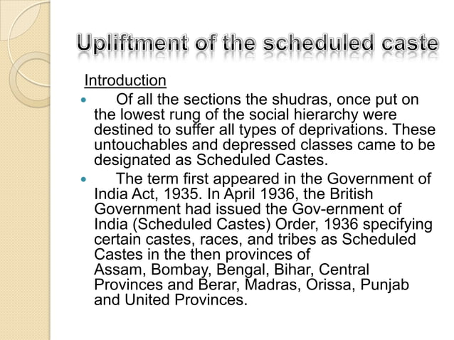 Schedule caste and schedule tribes | PPTX | Hinduism | Religion ...