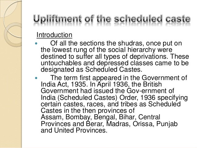 Schedule caste and schedule tribes