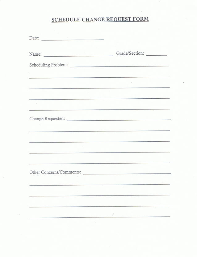 Schedule change request form | PDF