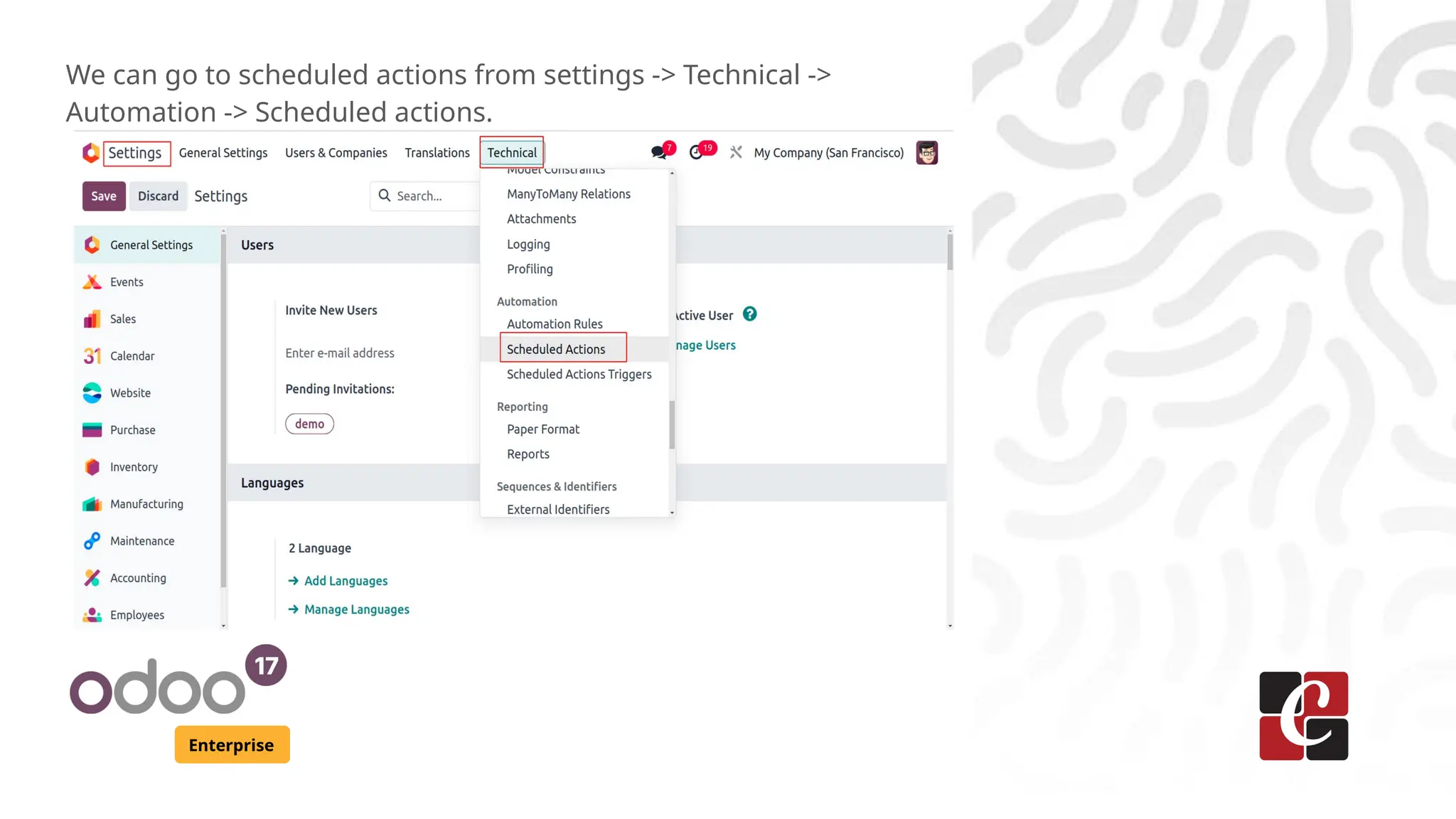 Scheduled Actions In Odoo 17 Odoo 17 Slides Ppt