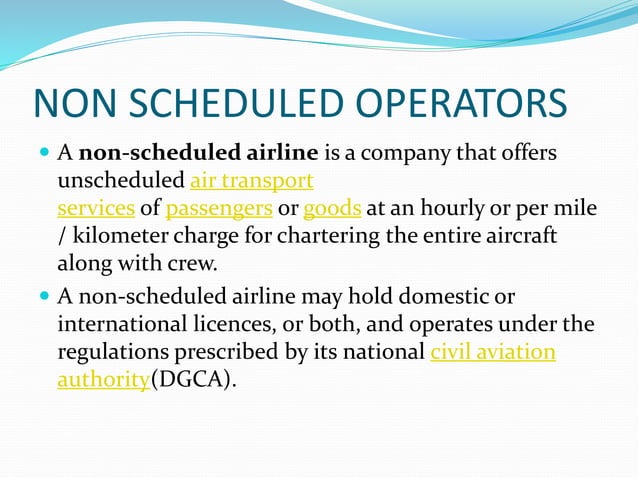 scheduled and non scheduled.pptx | Air Travel | Travel Type