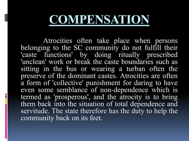 Scheduled caste and scheduled tribe (prevention of atrocities)act,1989 ...