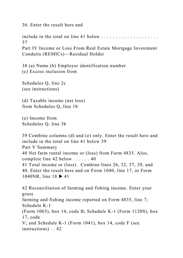SCHEDULE E (Form 1040) Department of the Treasury In.docx