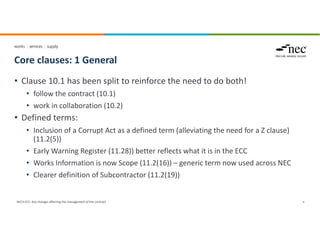 NEC4: Evolution of the ECC by "Ben Walker - NEC4 Contract Drafter, CEO ...