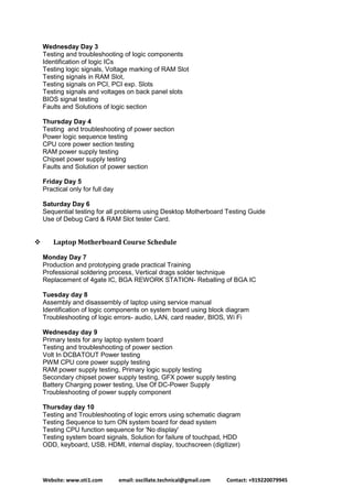 Laptop Desktop Chip level Repairing Course Syllabus. | PDF