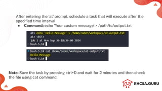 Schedule Future Tasks - RHCSA (RH134).pdf | Computing | Technology ...