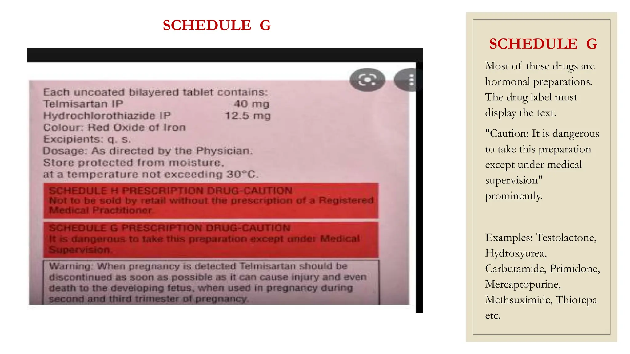 Schedule G, H, H 1, N. Drugs and cosmetics act 1940 and rules 1945 | PPTX