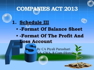 Schedule III of Companies Act 2013, India | PDF