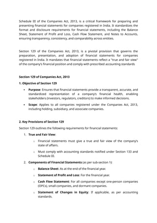 Schedule III content for PPT as per Companies Act | DOCX