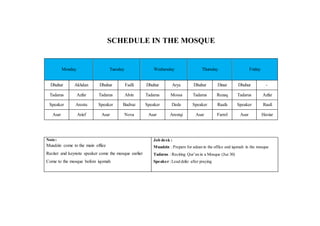 SCHEDULE IN THE MOSQUE.docx