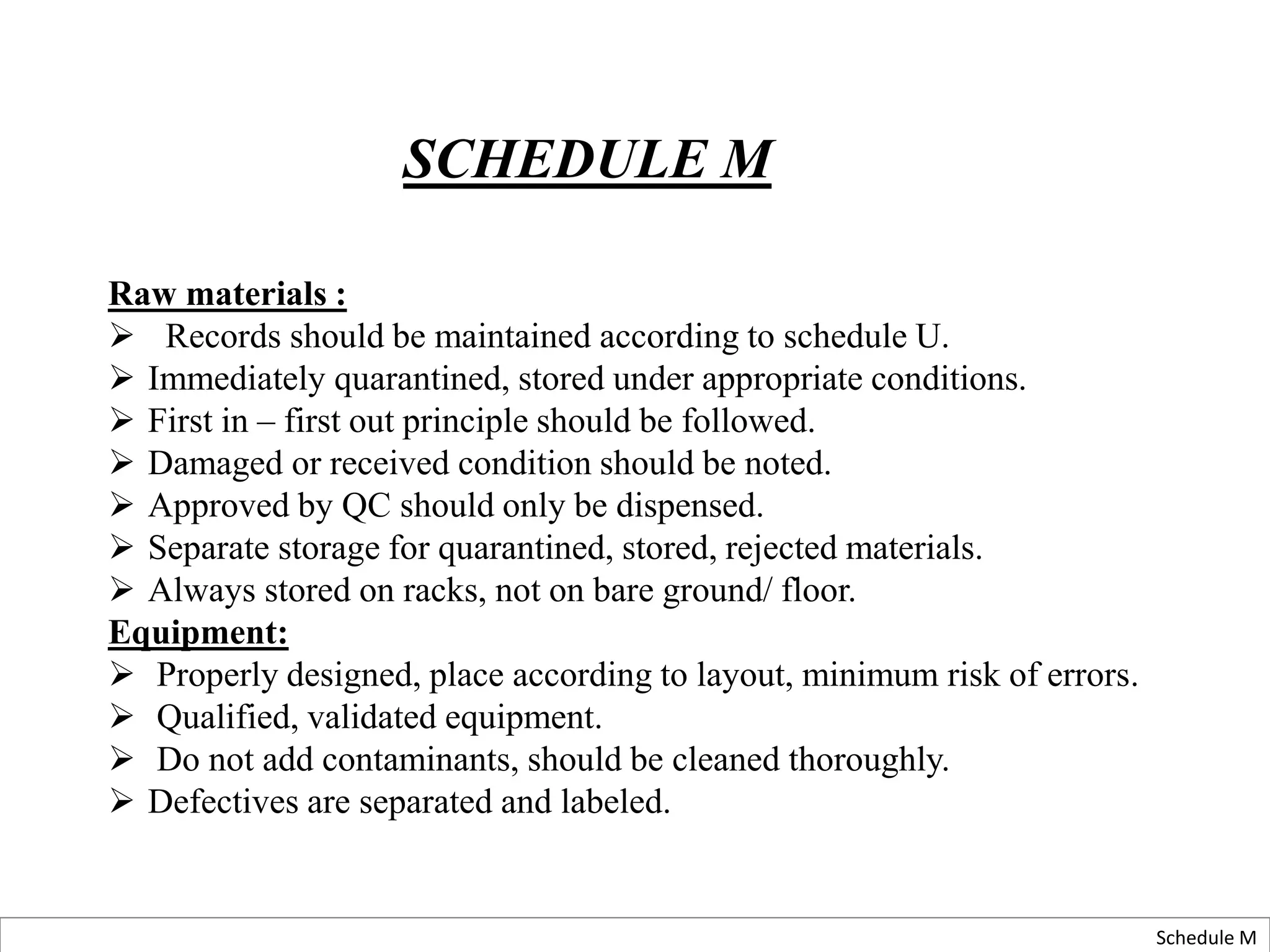 Schedule m | PPTX