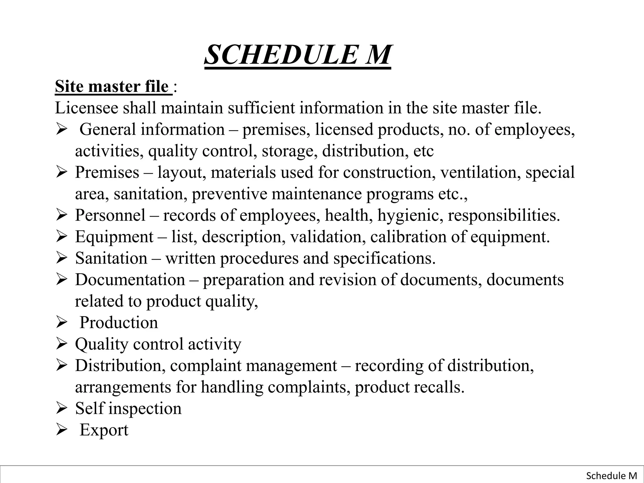 Schedule m | PPTX