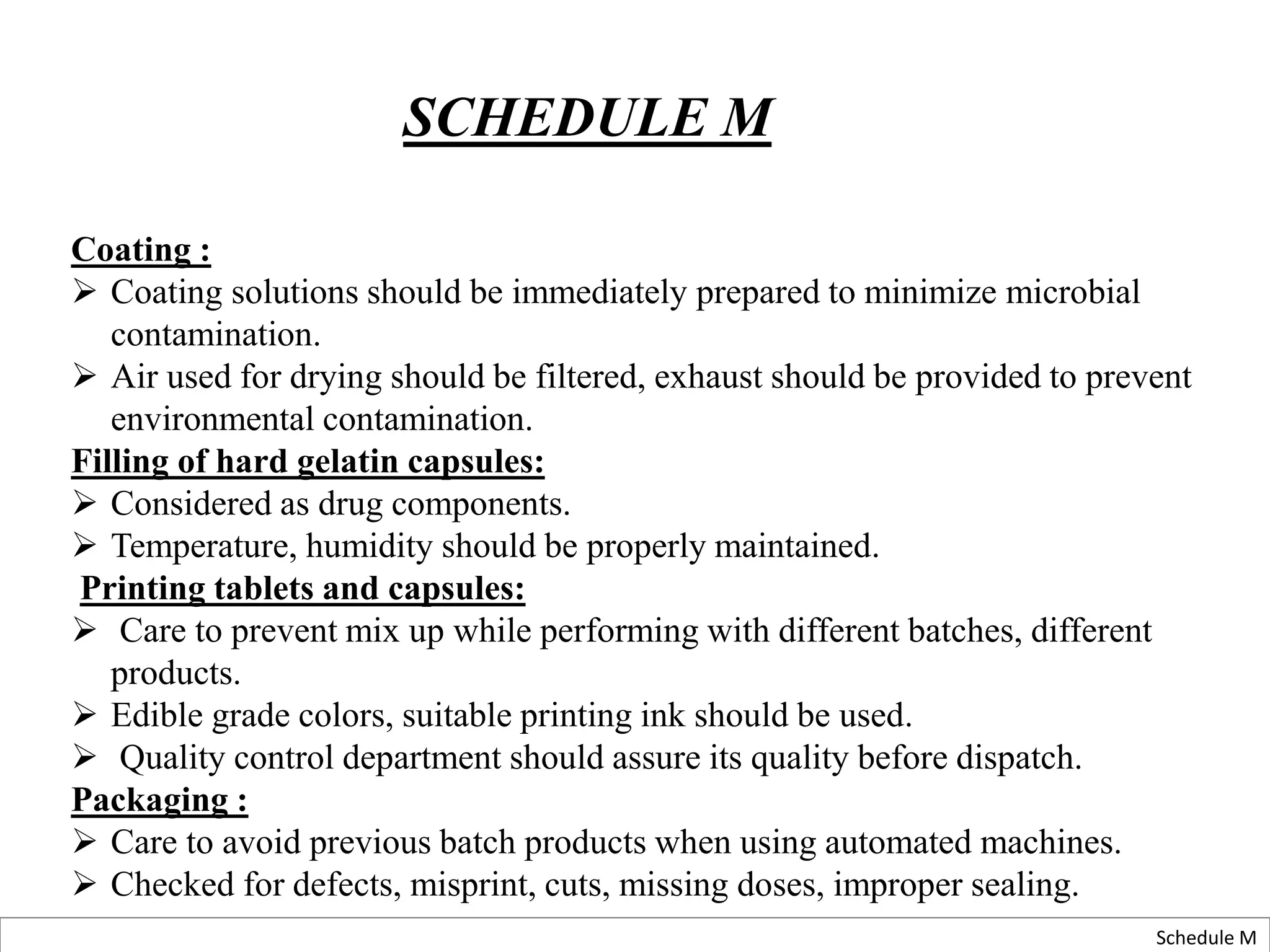Schedule m | PPTX
