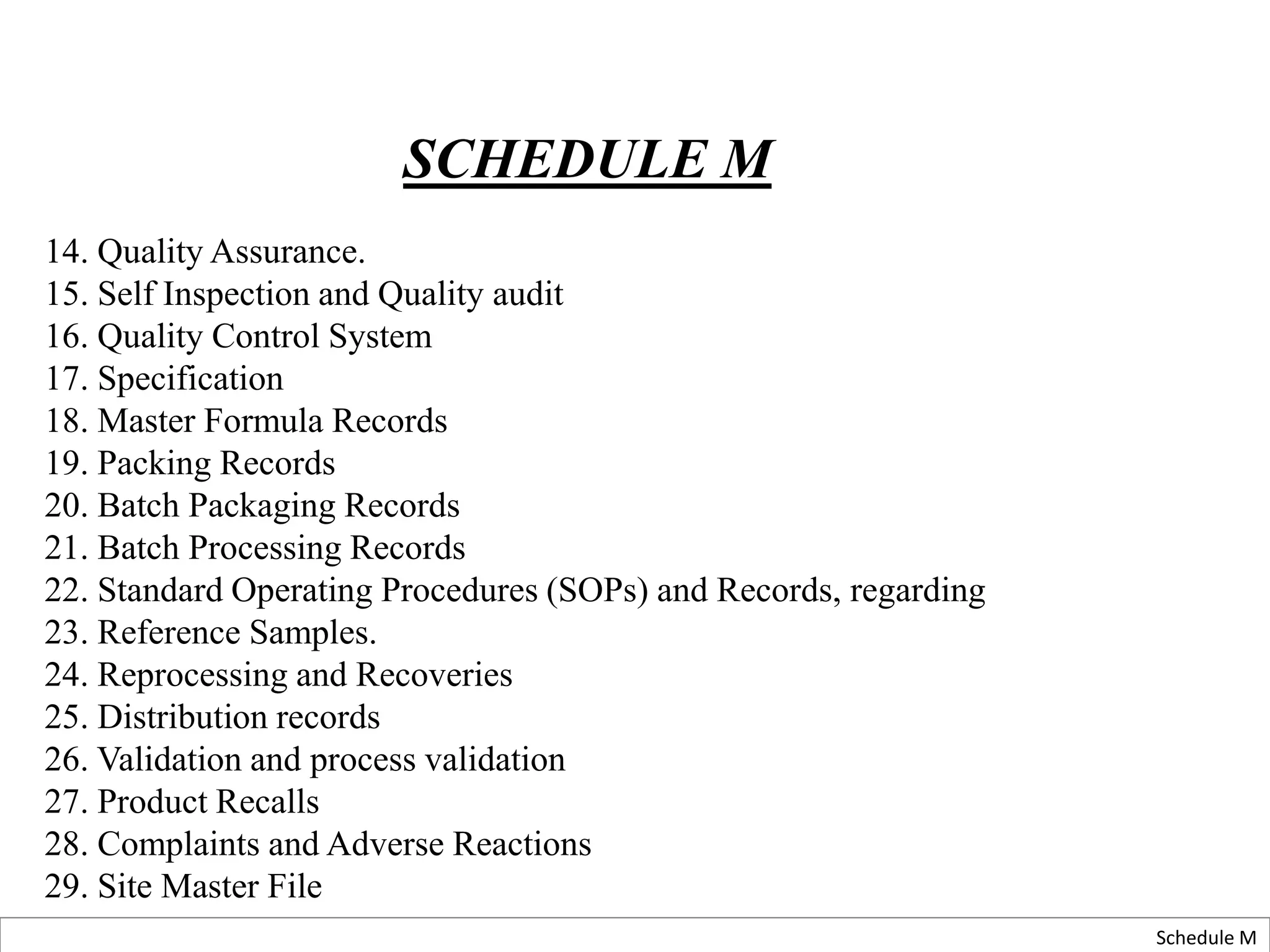 Schedule m | PPTX