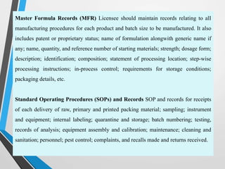 Schedule M- Drugs and cosmetic act 1940 and rules 1945 | PPTX