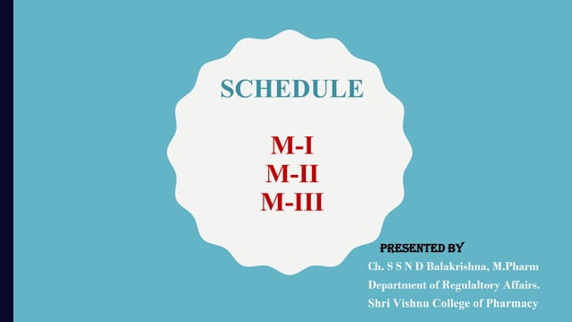 Schedule m1,m2 & m3 | PDF