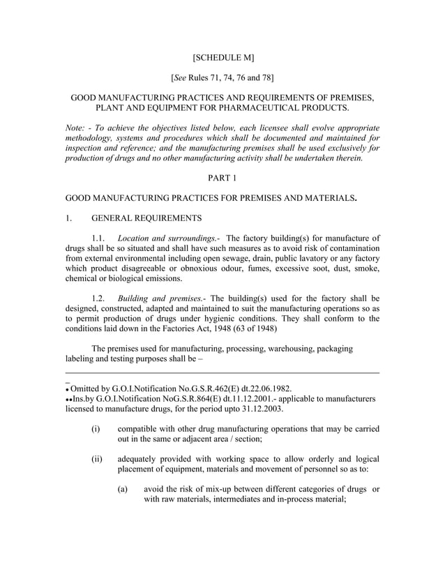 Schedule m(gmp) | PDF | Pharmaceutical Industry | Industries