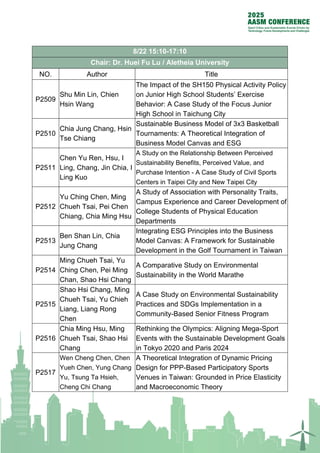 2025 AASM Schedule of Poster Presentation(0818) | PDF