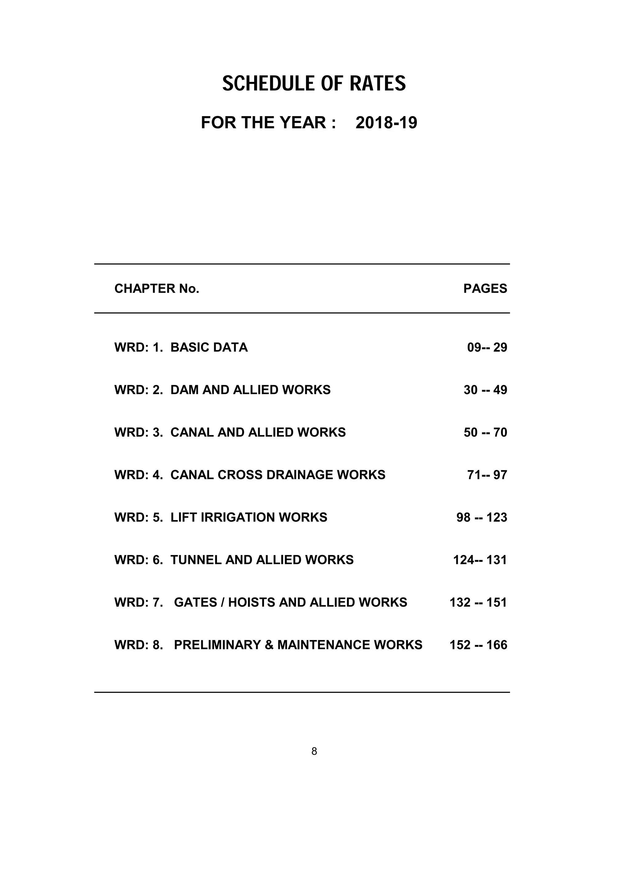 WRD Schedule of rates 2018 19 | PDF | Civil Engineering Industry ...