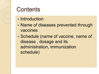 Schedule of vaccination PPT | PPTX